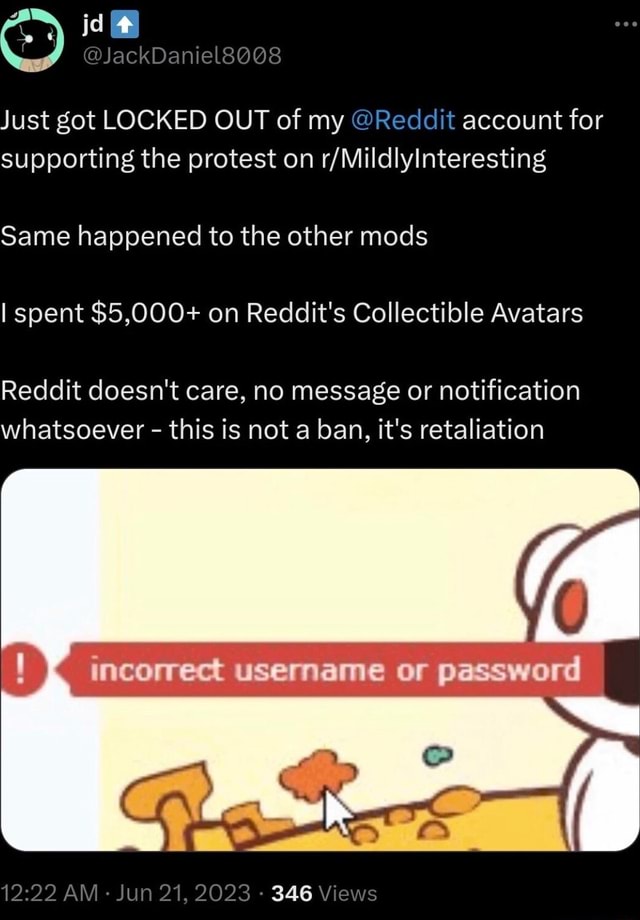 ' id f \lackDNNanieael RAQS @JackDaniel8008 Just got LOCKED OUT of my ...