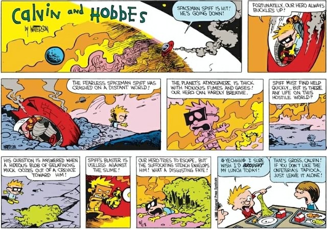 FORTUNATELY, OUR HERO ALWAYS BUCKLES UP? SPACEMAN SPIFF IS HIT! MES ...