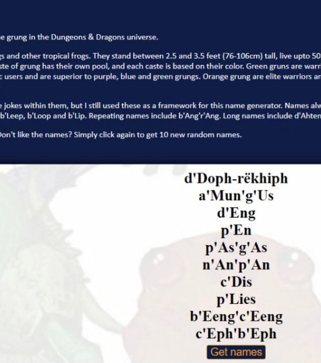 E grung in the Dungeons & Dragons universe. s and other tropical frogs ...