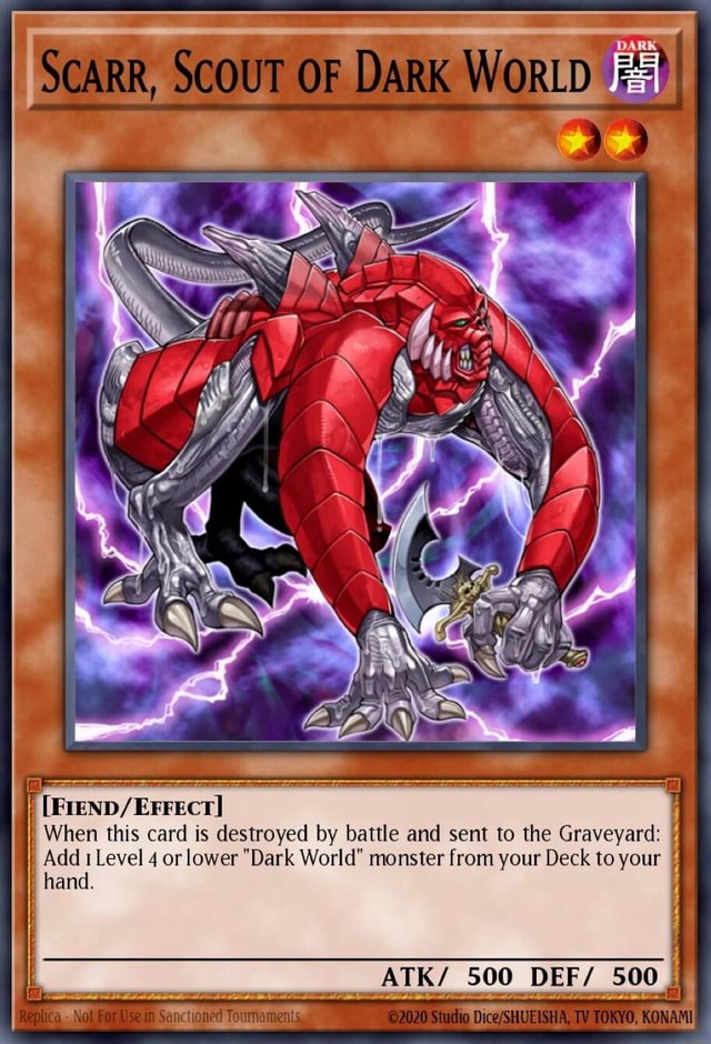 Scar, Scour Dark [FIEND/ EFFECT] When this card is destroyed by battle ...