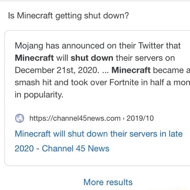 Is Minecraft getting shut down? Mojang has announced on their Twitter ...