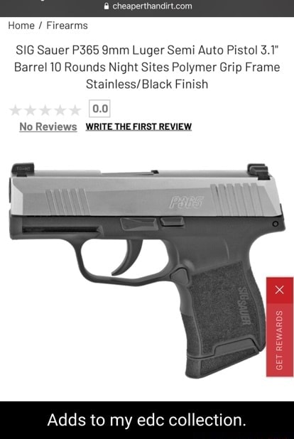 Home / Firearms SIG Sauer P365 mm Luger Semi Auto Pistol 3.1" Barrel 10 ...