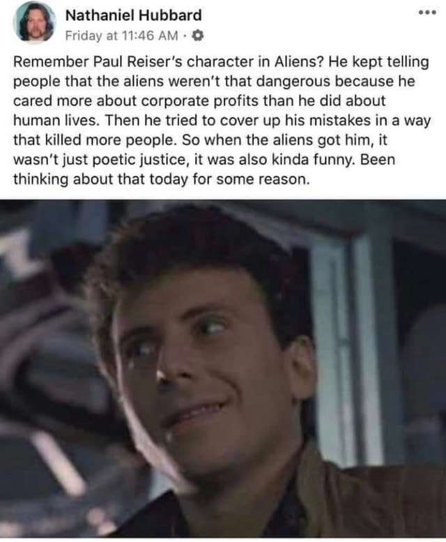 Nathaniel Hubbard Friday at AM- @ Remember Paul Reiser's character in ...