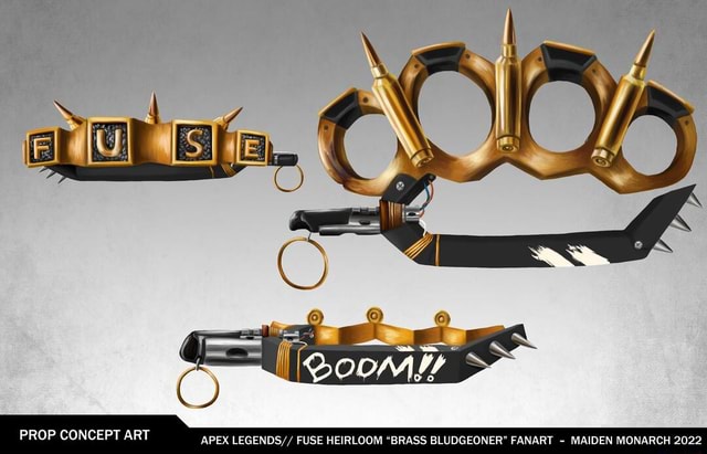 PROP CONCEPT ART APEX LEGENDS// FUSE HEIRLOOM "BRASS BLUDGEONER" FANART ...