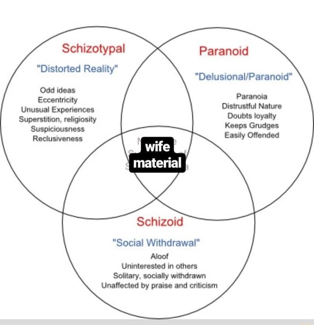 Schizotypal "Distorted Reality" Paranoid Odd ideas Eccentricity Unusual ...