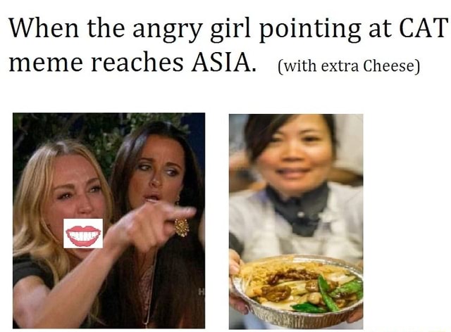 When the angry girl pointing at CAT meme reaches ASIA. [withextra ...