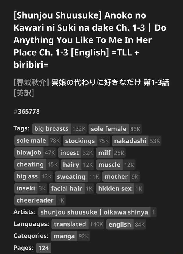 Shunjou Shuusuke Anoko No Kawari Ni Suki Na Dake Ch 1 3 I Do Anything You Like To Me In Her