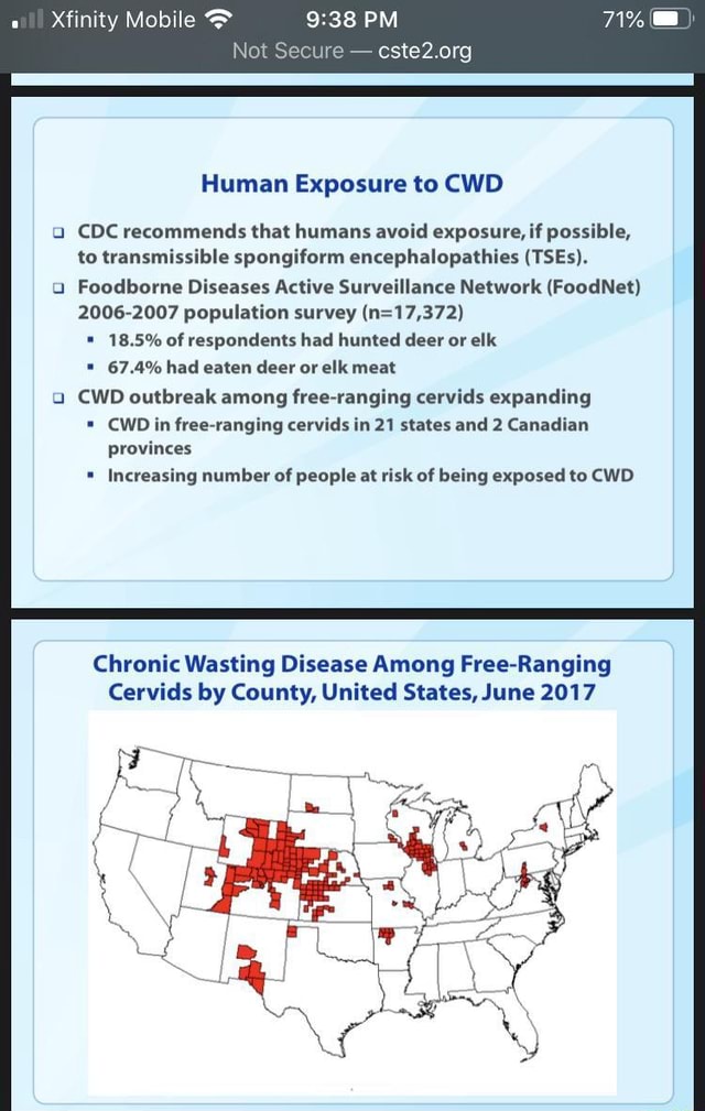 Not Secure - Human Exposure to CWD a CDC recommends that humans avoid ...