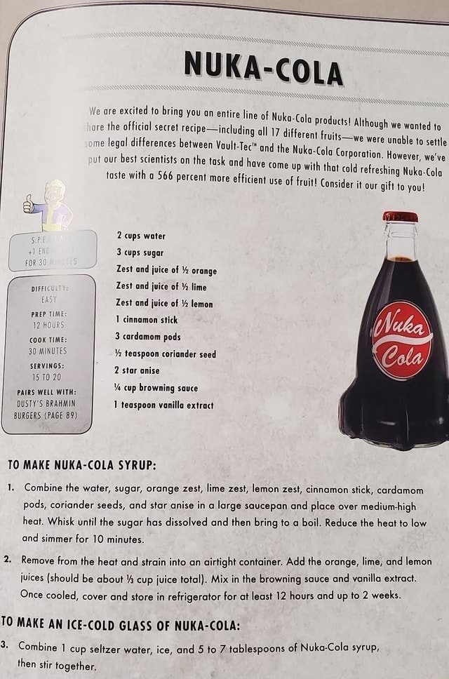 NUKA-COLA We excited to bring you of Al though wanted our best ...