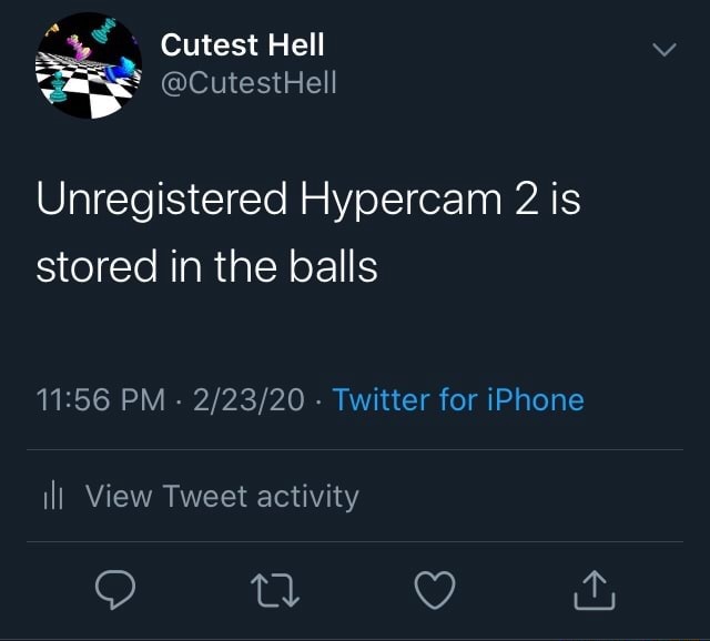 Al Cutest Hell ay Unregistered Hypercam 2 is stored in the balls - iFunny