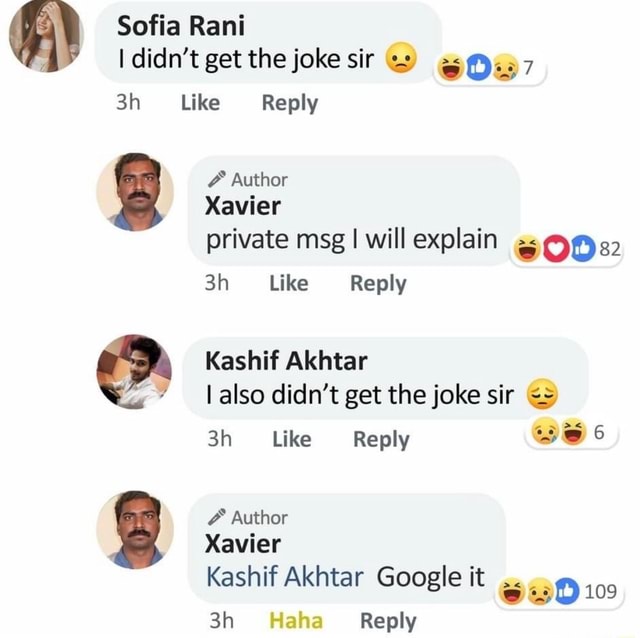 Sofia Rani I didn't get the joke sir Like Reply Author Xavier private msg I will explain es Ogs2 ...