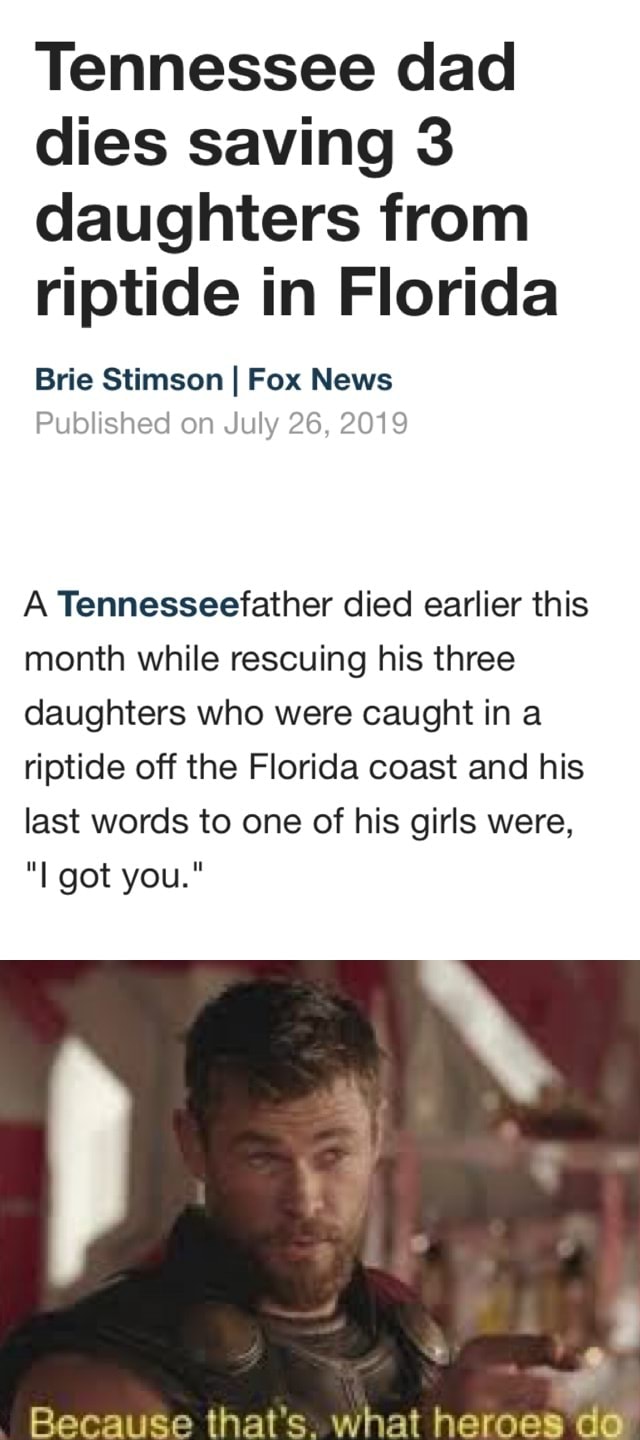 Tennessee dad dies saving 3 daughters from riptide in Florida Brie ...