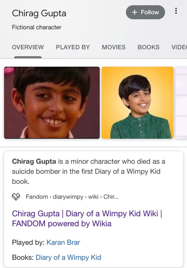 Chirag Gupta É Fictional character OVERVIEW PLAYED BY MOVIES BOOKS VIDE ...