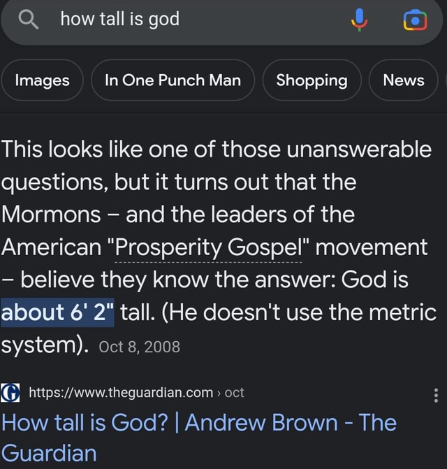 Q. how tall is god Images In One Punch Man Shopping News This looks ...