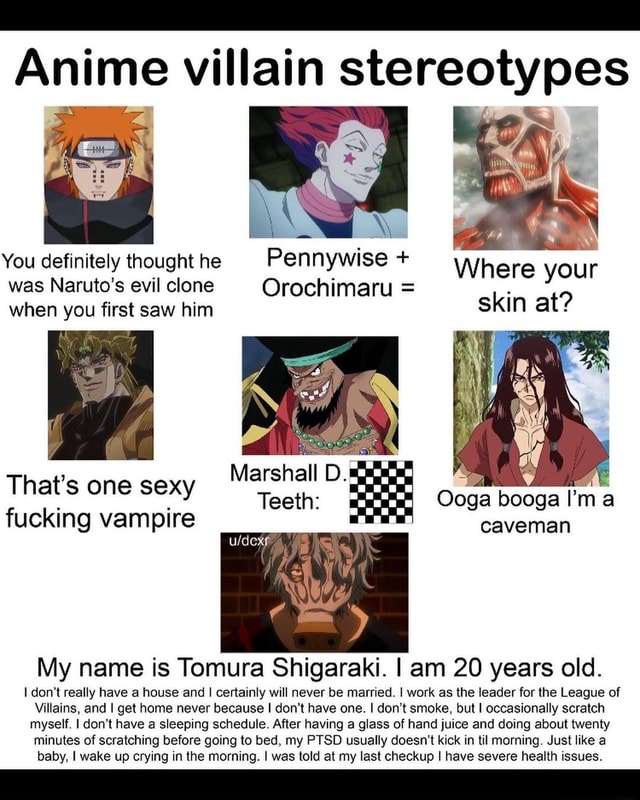 Anime villain stereotypes You definitely thoughthe Pennywise + Where ...
