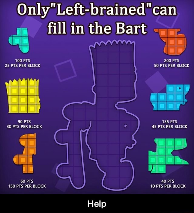 I 100 fill in the Bart 25 PTS PER BLOCK 50 PTS PER BLOCK can 200 PTS ...