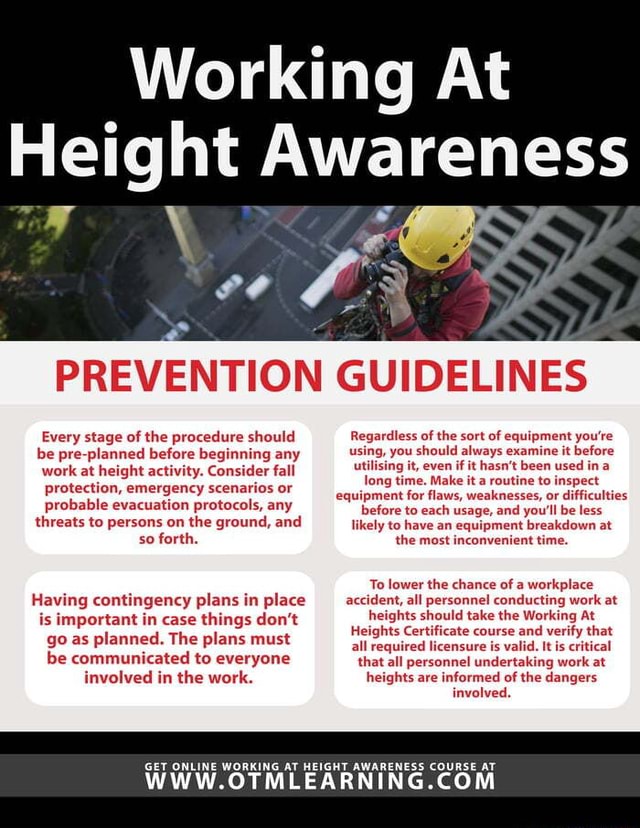 Working At Height Awareness SS PREVENTION GUIDELINES Every stage of the ...
