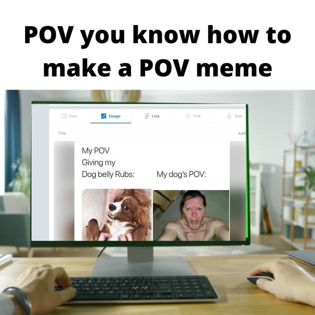 POW you know how to make a POW meme Image My POV Giving my Dog belly ...