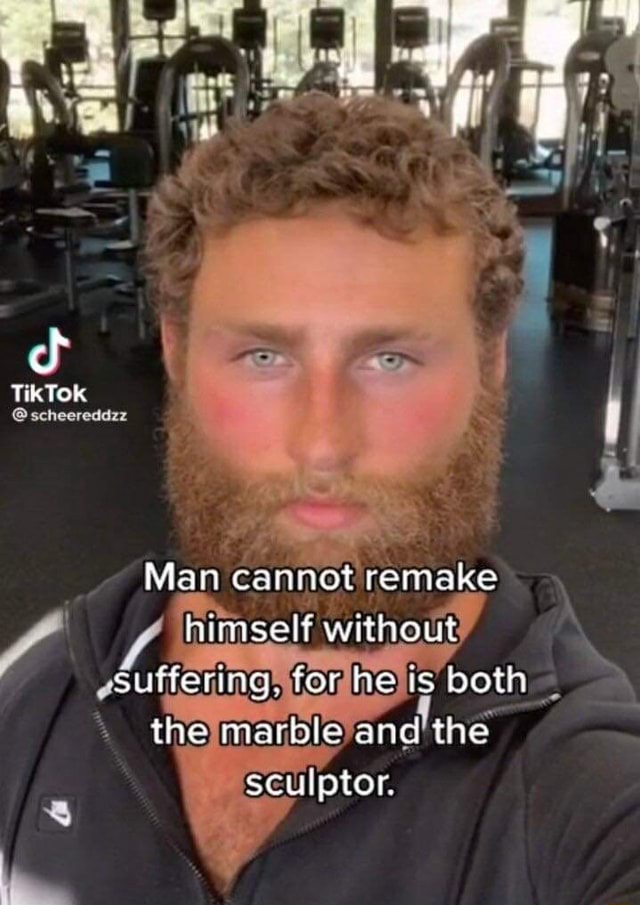 TikTOK scheereddzz Man cannot remake himself without suffering, for he ...