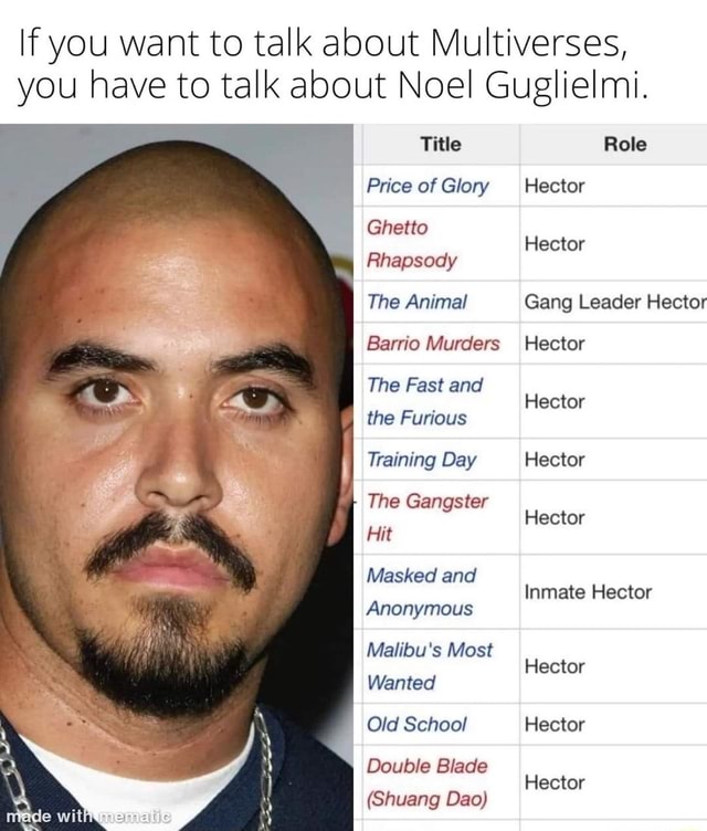 If you want to talk about Multiverses, you have to talk about Noel ...