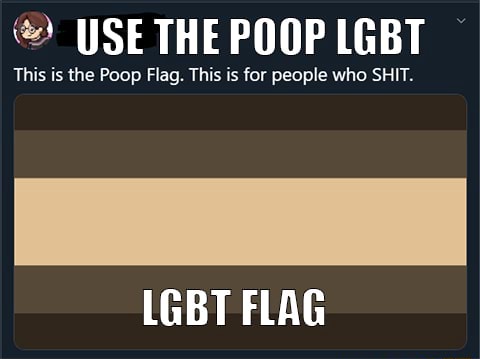 USE THE POOP LGBT This is the Poop Flag. This is for people who SHIT ...