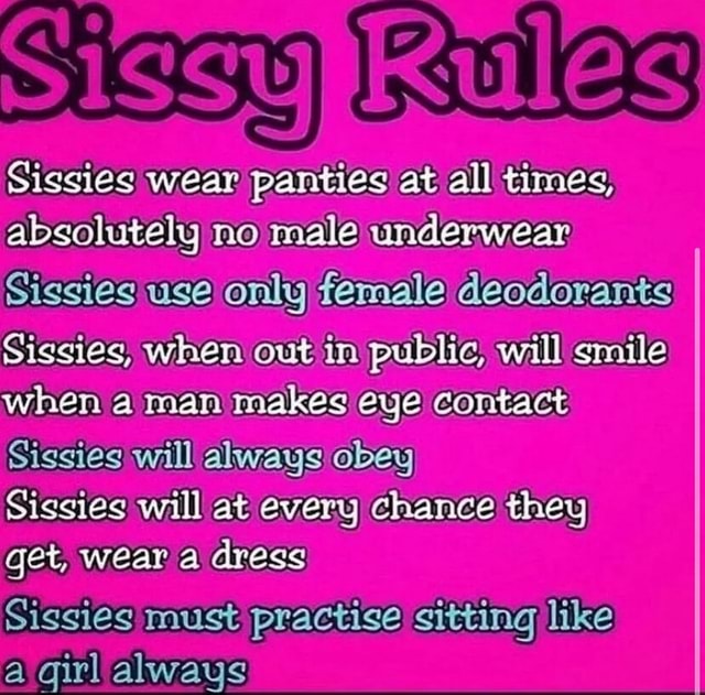 Sissies wear panties at all times, absolutely no male underwear Sissies ...