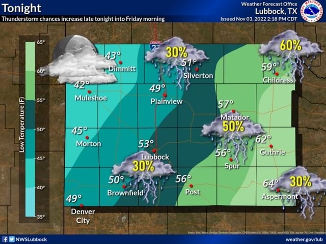 'Weather Forecast Office Tonight Lubbock, TX 'Thunderstorm chances ...