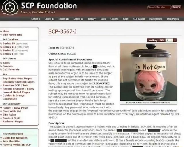SCP Foundation in, Protect Secure, Con Series Main Site News Hub SCP ...