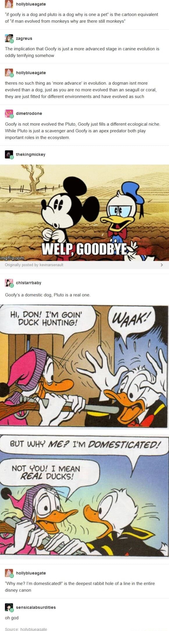 "if goofy is a dog and pluto is a dog why is one a pet" is the cartoon ...