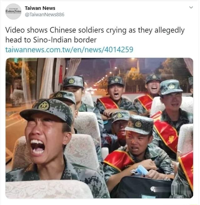 Taiwan News Video shows Chinese soldiers crying as they allegedly head ...