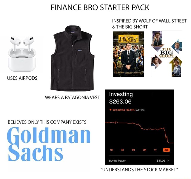 FINANCE BRO STARTER PACK INSPIRED BY WOLF OF WALL STREET & THE BIG ...