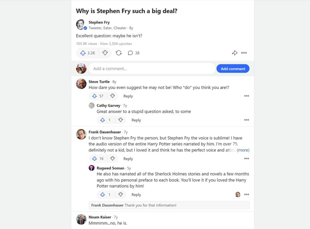 Why is Stephen Fry such a big deal? Stephen Fry Tweeter, Eater, Cheater ...