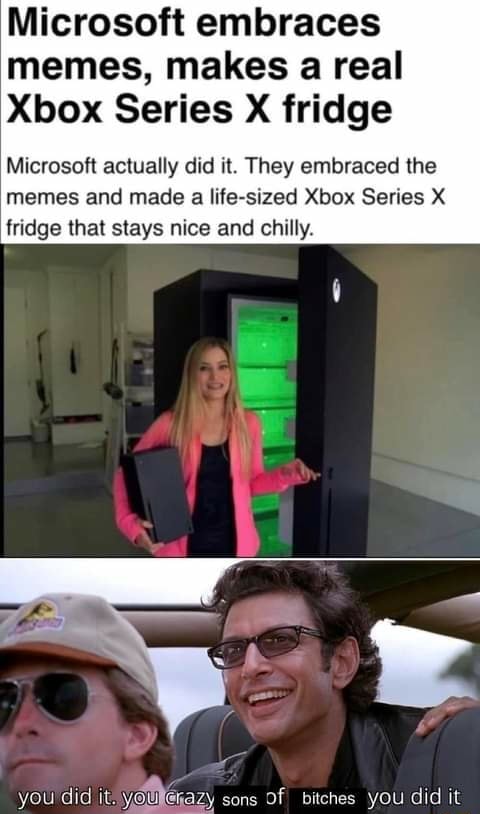 Microsoft embraces memes, makes a real Xbox Series X fridge Microsoft ...