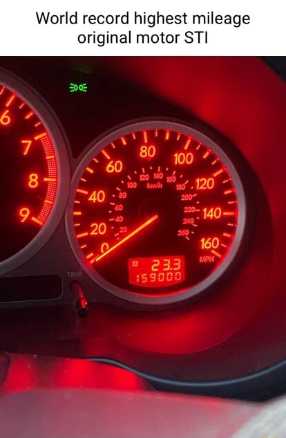 World record highest mileage original motor STI DE - iFunny