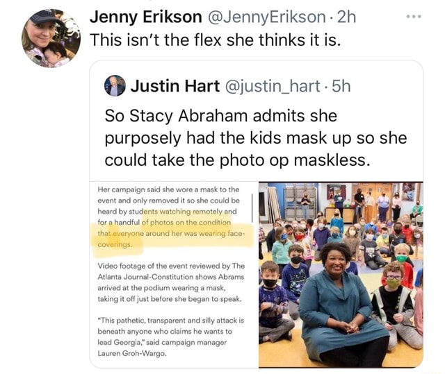 Jenny Erikson @JennyErikson- This isn't the flex she thinks it is ...