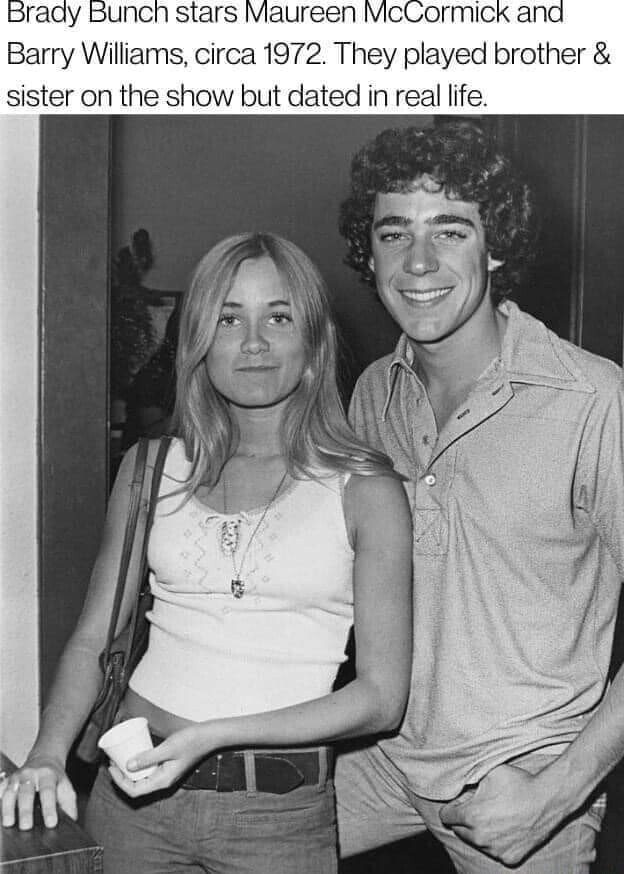 Grady Bunch stars Maureen McCormick ana Barry Williams, circa 1972 They ...