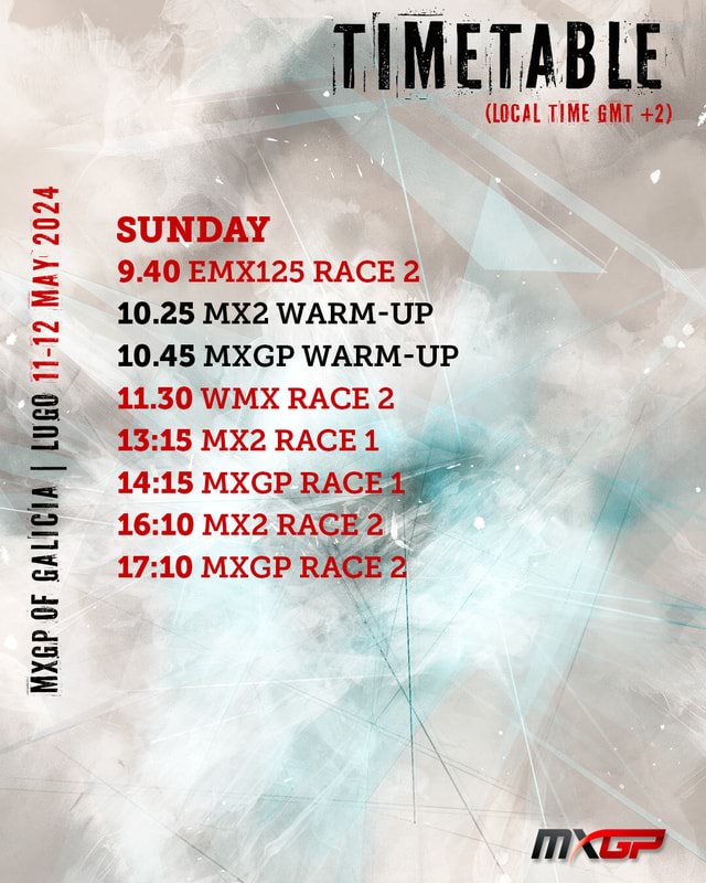 🚨 TIMETABLES 🚨 Official Timetables for the MXGP of Galicia 2024; LIVE ...