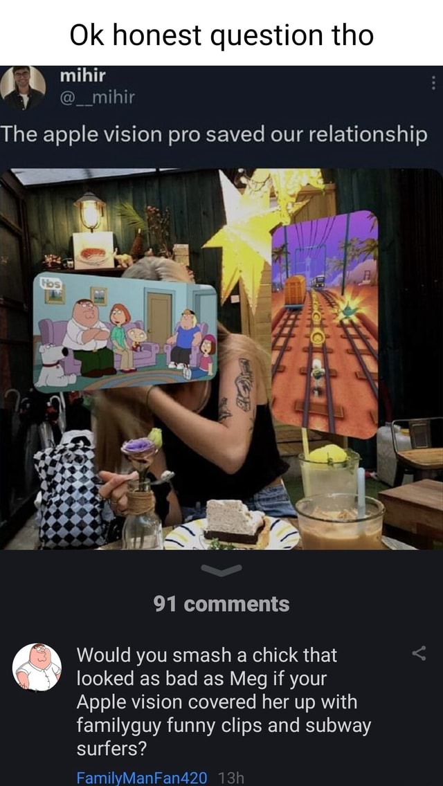 Ok honest question tho mihir @__mihir The apple vision pro saved our ...