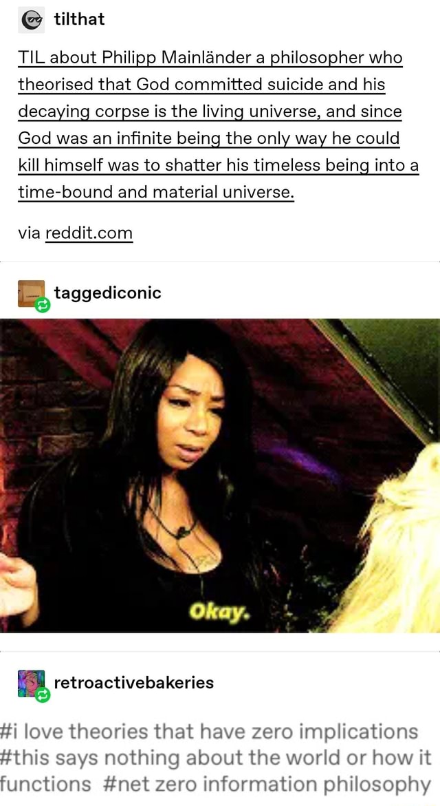 Tilthat TIL about Philipp Mainlander a philosopher who theorised that ...