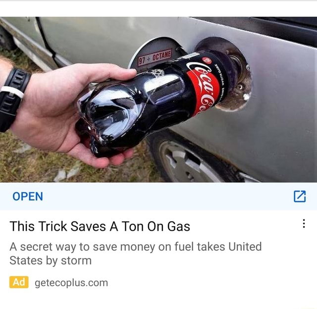 OPEN This Trick Saves A Ton On Gas A secret way to save money on fuel ...