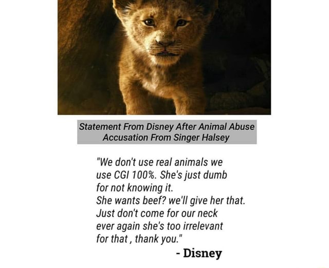 Statement From Disney After Animal Abuse Accusation From Singer Halsey ...