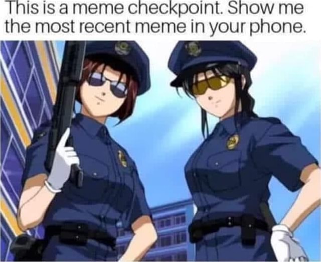 This is Meme checkpoint. SNOW me the most recent meme in your phone ...