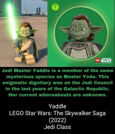 Jedi Master Yaddle is a member of the same mysterious species as Master ...
