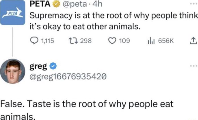 PETA @peta- Supremacy is at the root of why people think it's okay to ...