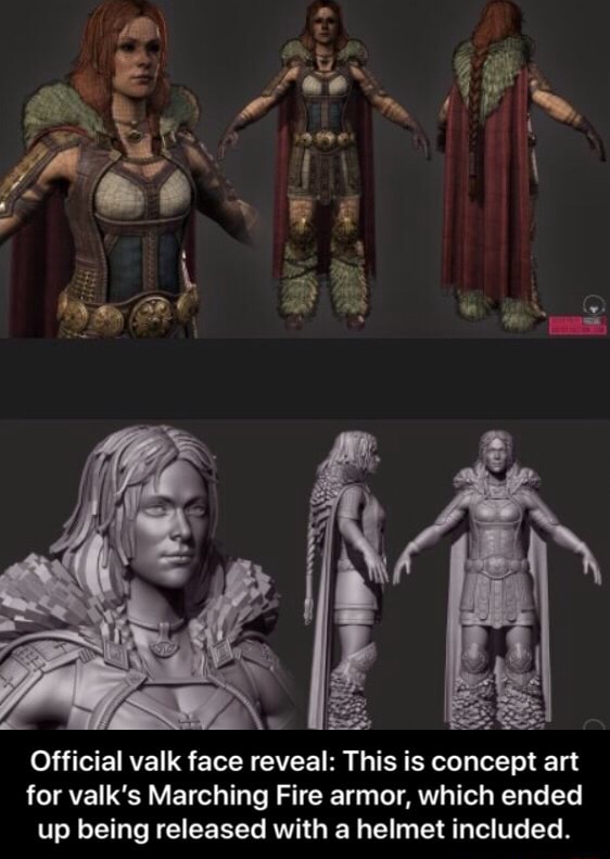 If. Official valk face reveal: This is concept art for valk's Marching ...