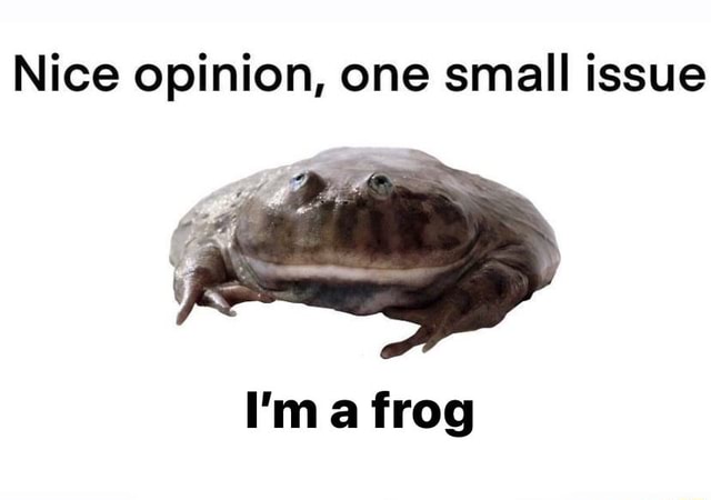 Nice opinion, one small issue I'm a frog - iFunny