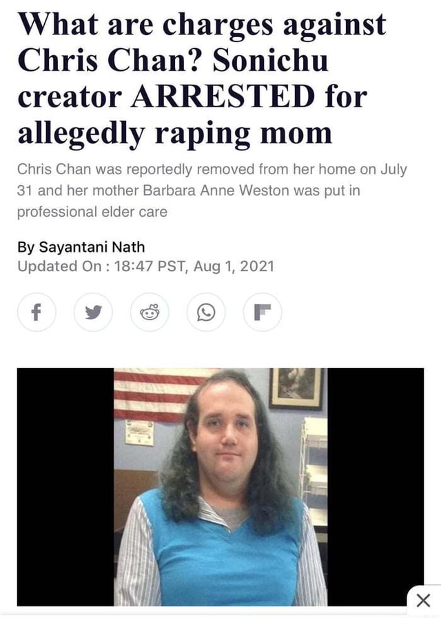 What are charges against Chris Chan? Sonichu creator ARRESTED for ...