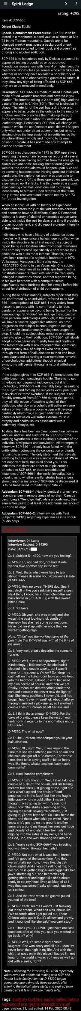 I Special Containment Procedures: SCP-666 is I to be stored in a ...