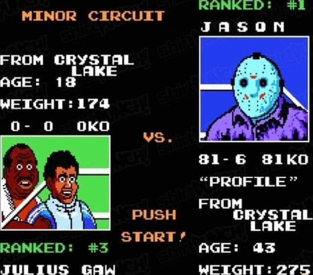 RANKED: +i JASON MINOR CIRCUIT FROM CRYSTAL LAKE AGE: 18 WEIGHT: 174 O ...