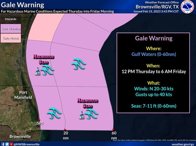 Weather Forecast Office Gale Warning TX For Hazardous Marine Conditions ...